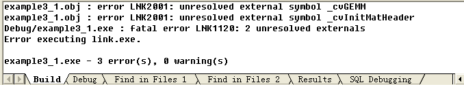OpenCV错误：error LNK2001:unresolved external symbol _cvGEMM_opencv link2001-CSDN博客