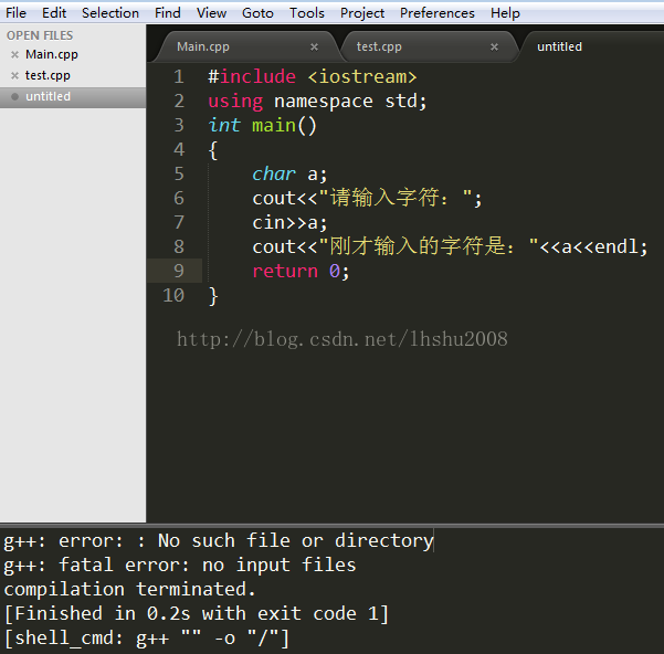 Sublime Text 3mingw编译代码时错误提示：gerrorno Such File Or Directory（已解决）error Command G 