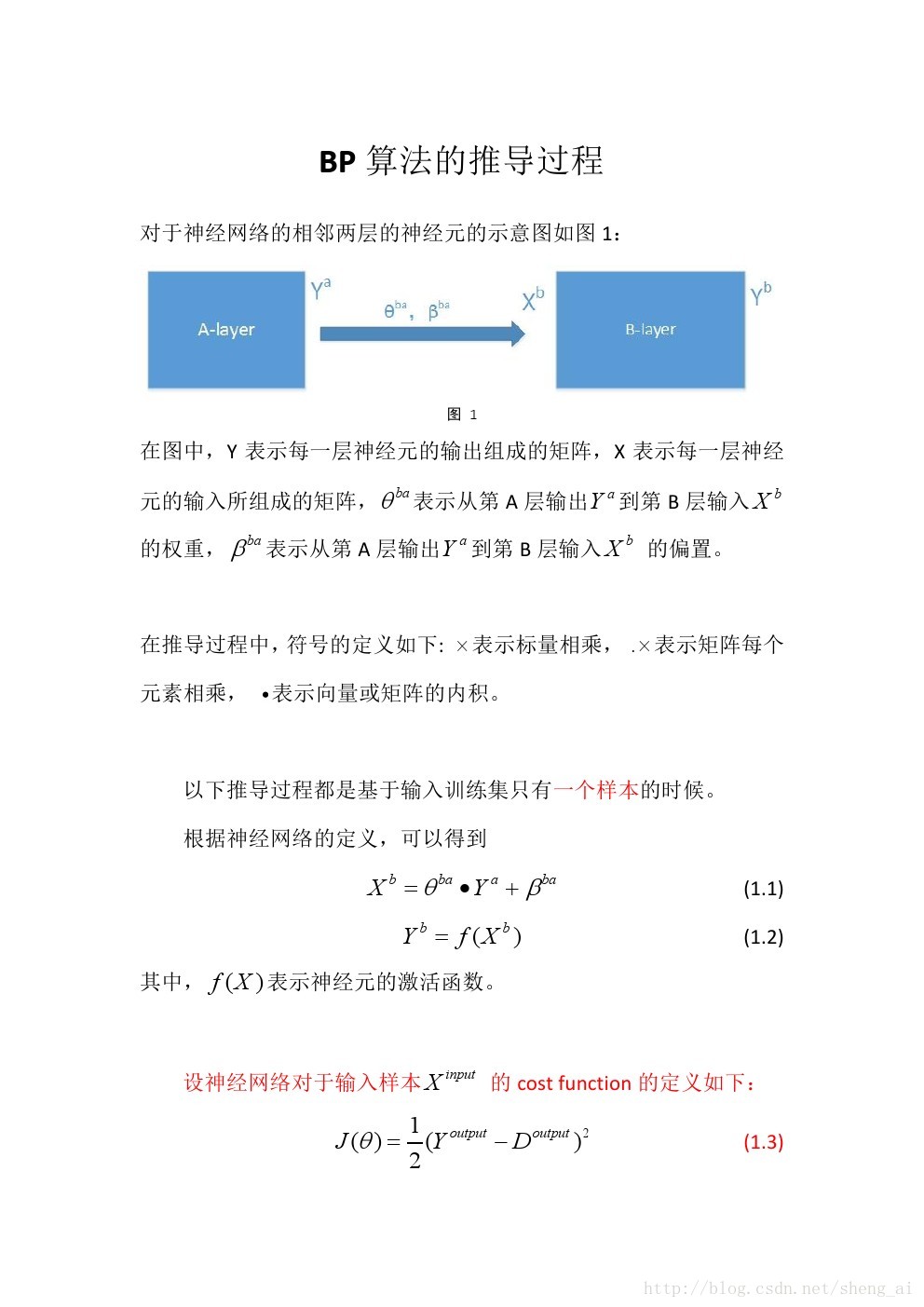 Back Propagation算法推导过程backpropagation推导过程 Csdn博客 
