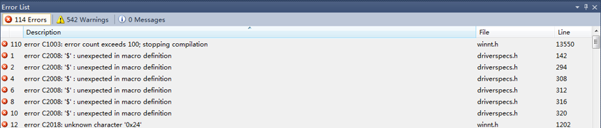 【error】C1003: error count exceeds 100; stopping compilation ...winnt.h_c1003 错误计数超过100-CSDN博客