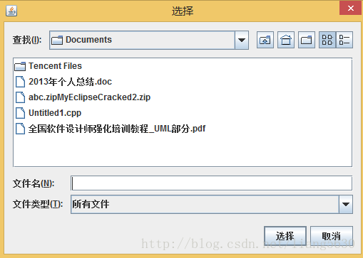 Jfilechooser Java Swing提供的文件选择对话框setfileselectionmode Csdn博客 