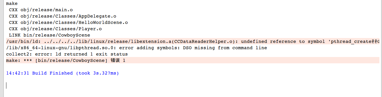 Linux下开发，解决cocos2d X中编译出现的一个小问题 Undefined Reference To Symbol Pthread Create Glibc 2 2 5