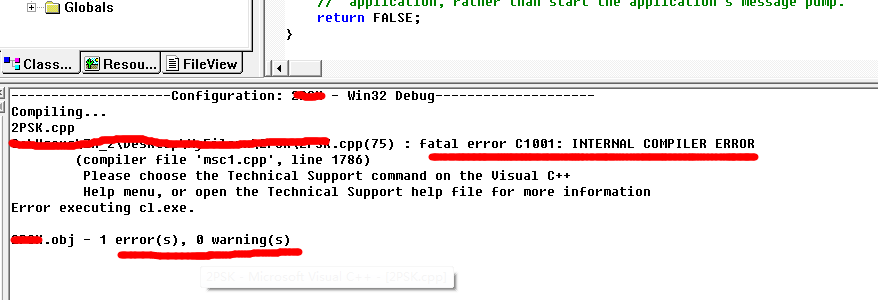 Vc 60 的编译错误 Fatal Error C1001 Internal Compiler Errorvc60中出现 Fatal Error C1001 Compiler