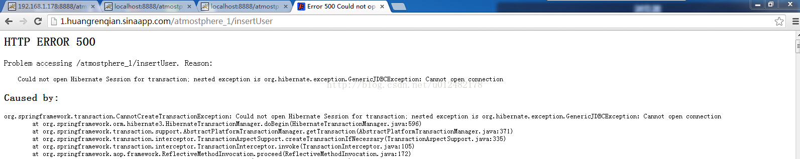 Nested Exception Is Orghibernateexceptiongenericjdbcexception Cannot Open Connection Csdn博客 