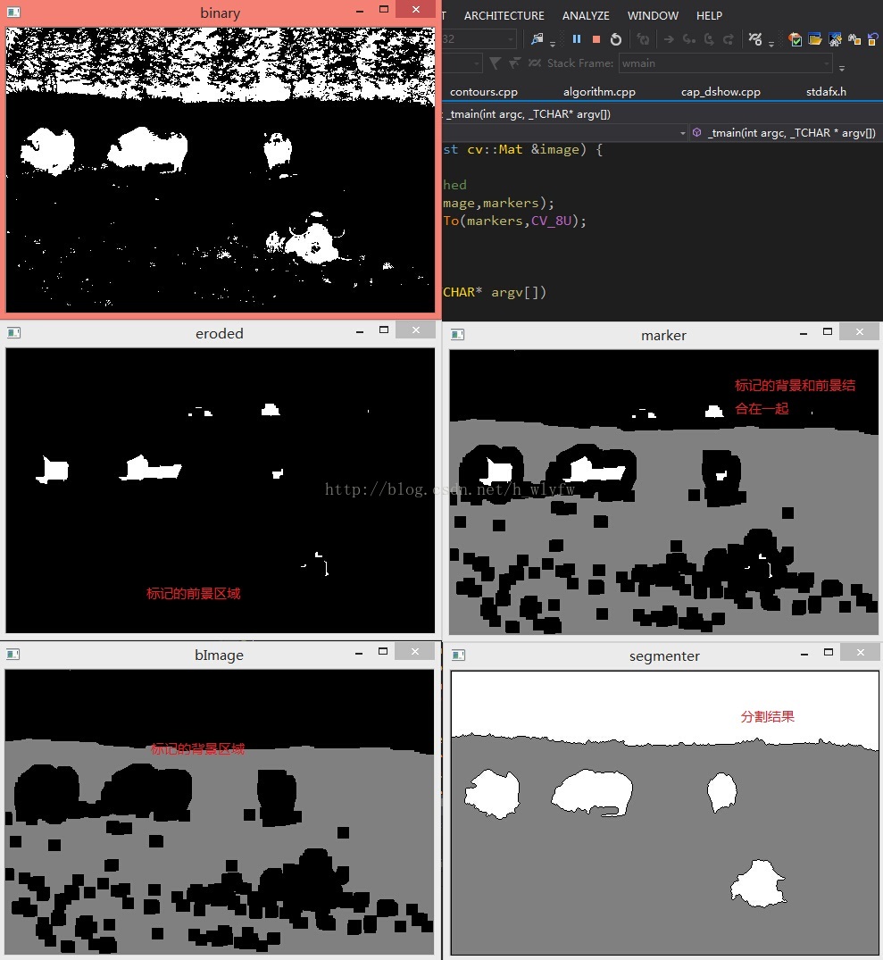 Opencv分水岭算法对图像进行分割opencv 分割出在原图标记 Csdn博客 