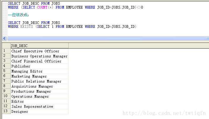 不要用count 的子查询判断是否存在记录 Sql2000性能优化 Sql 结果字段 子查询 判断是否存在记 Csdn博客