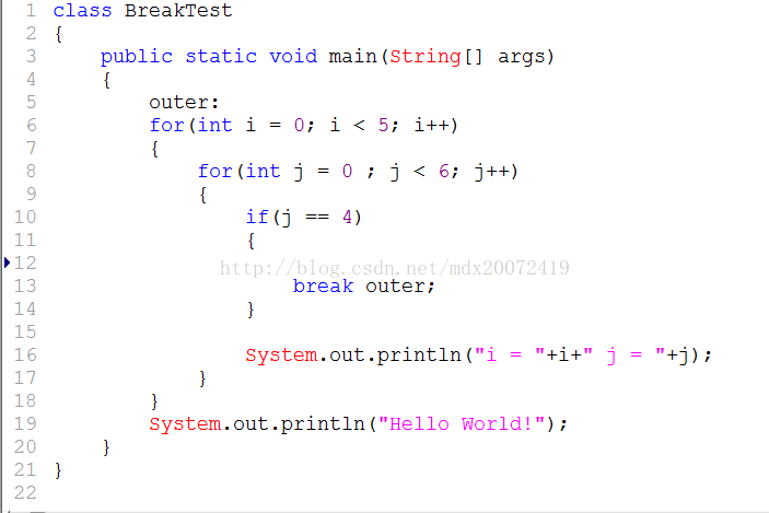Java中的break，continue关于标签的用法java Continue 标识符 Csdn博客 