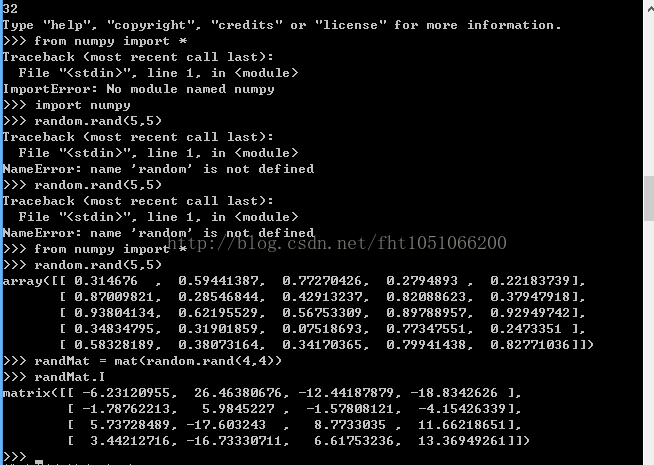 Python初学之导入numpy函数库 Csdn博客