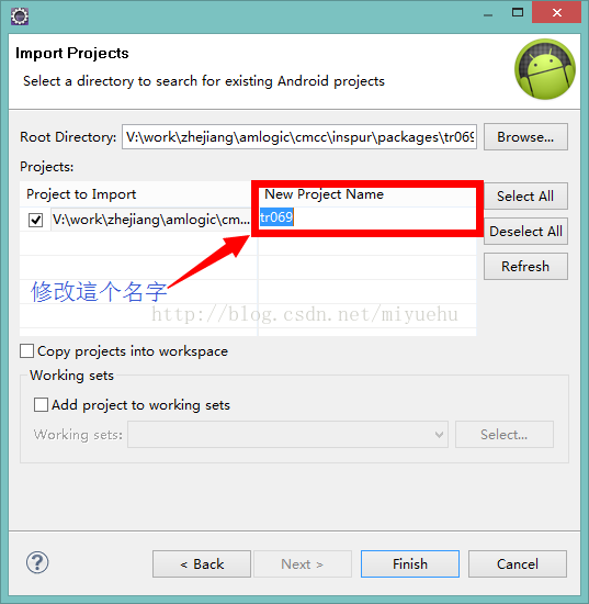 Eclipse导入android工程，提示 Select At Least One Project”错误 Csdn博客