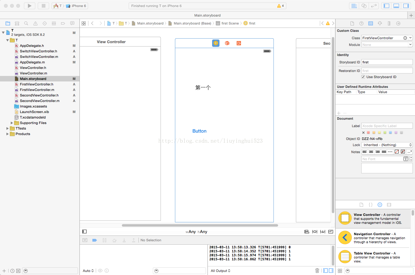 Xcode6 下实现界面切换 Xcode多个界面 Csdn博客