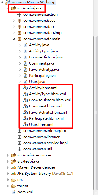 maven项目中 org.hibernate.MappingNotFoundException: resource:**.hbm.xml ...
