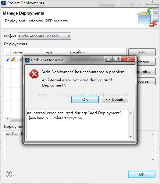 Tomcat部署报错： An Internal Error Occurred During Redeploy Javalang 