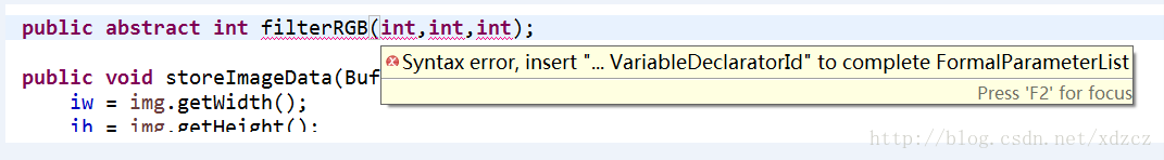 Java 关于abstract 方法里参数的问题syntax Error Insert Variabledeclaratorid 3489