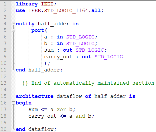 VHDL上机练习：半加器(Active-HDL)_半加器vhdl代码-CSDN博客