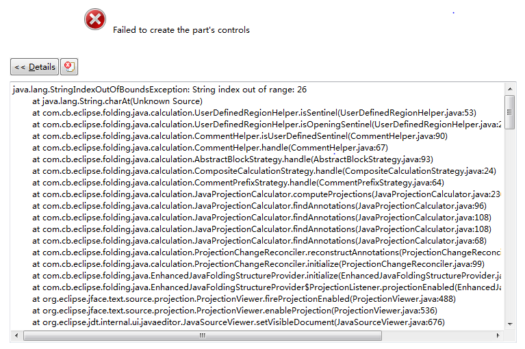 Eclipse Java文件打开异常解决方法 ：javalangstringindexoutofboundsexception String Index Out Of Range 26 