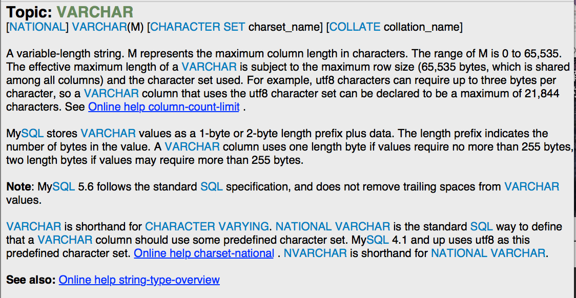 Mysql Varchar 的最大长度 Csdn博客 