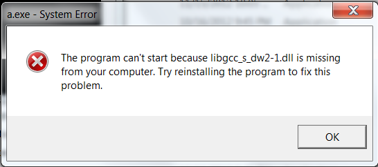 关于mingw编译程序出现缺少libgcc S Dw2 1 Dll问题 Libgcc S Dw2 1 Dll Csdn博客
