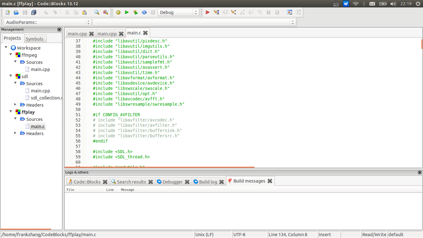Ubuntu14 04搭建ffmpeg Sdl Codeblocks开发环境 Ubuntu Codeblocks Sdl Csdn博客