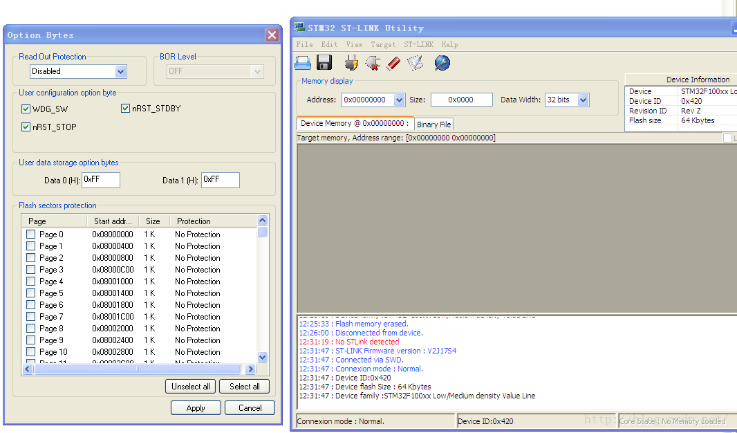 Stm32 St Link Utility无法下载的处理方法 Read Out Protection Is Activated Csdn博客