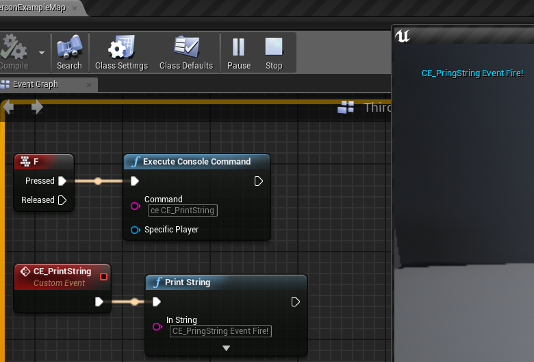 Ue4信息交互 命令行执行自定义事件consolecommand Execute Console Command Csdn博客