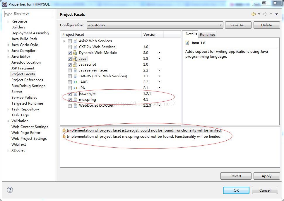 Myeclipse Web项目导入eclipse，详细说明eclipse中lmplementation Of Project Facet Jstweb Co Csdn博客 