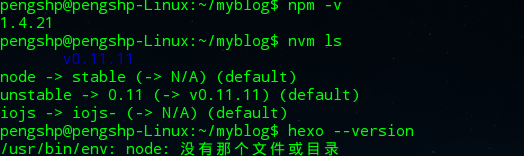 hexo异常：/usr/bin/env: node: 没有那个文件或目录_hexo看不到版本号-CSDN博客