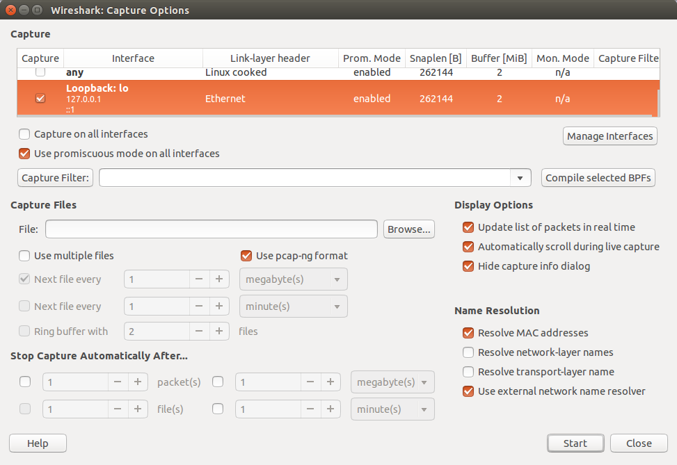 Ubuntu Wireshark 抓取本地数据包wireshark抓包看不到loopback Csdn博客 