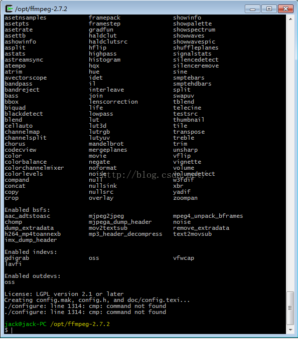 Cygwin环境下ffmpeg的配置 Cygwin Ffmpeg Csdn博客