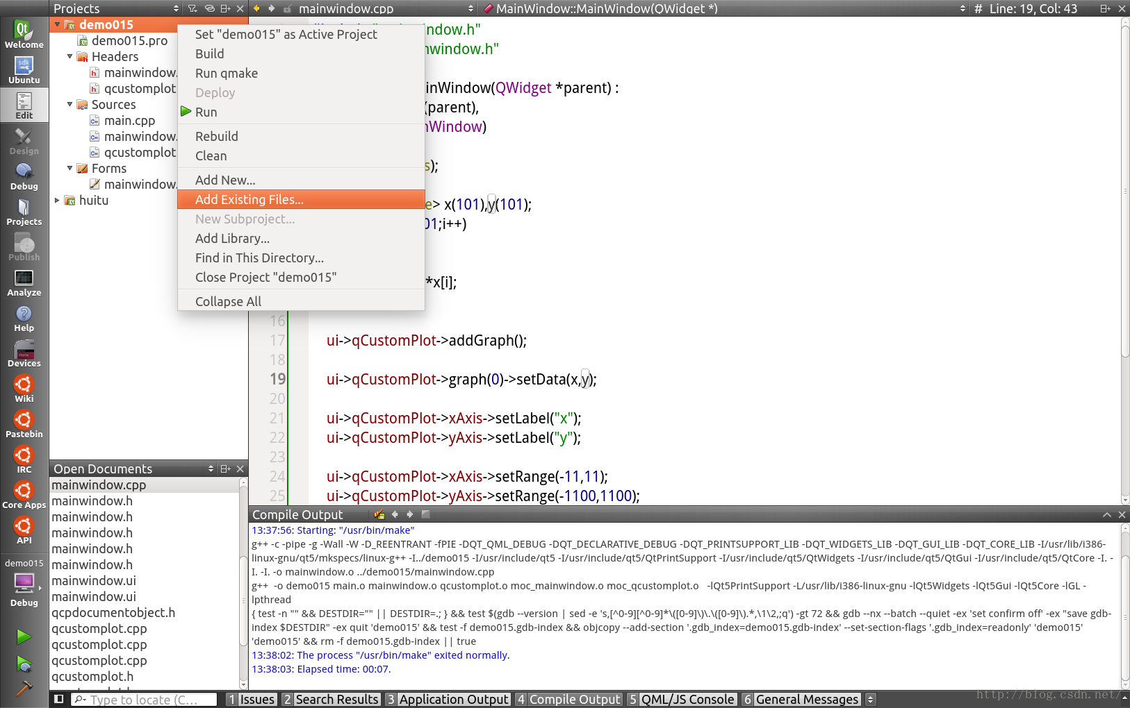 Qt绘图插件qcustomplot配置、使用 Qcustomplot H引用自子模块 Csdn博客