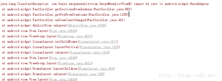 Android 解决bug：异常提示listview Cannot Be Cast To Androidwidget 