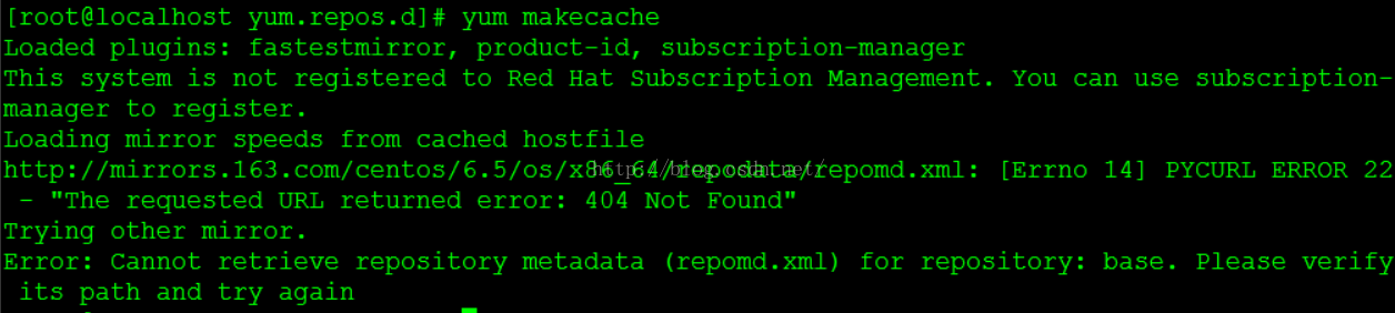 解决yum报错：error Cannot Retrieve Repository Metadata Repomdxml For Repository Base Please 9192