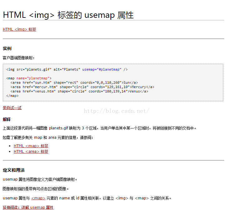 Htmlcss利用img 的usemap属性 和 Map 以及 Arealist 对图像敏感区域定位img如何定位项目区 Csdn博客 