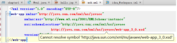 使用intellij Idea时webxml报错cannot Resolve Symbol Xmlnsjavaeeweb App30 3901