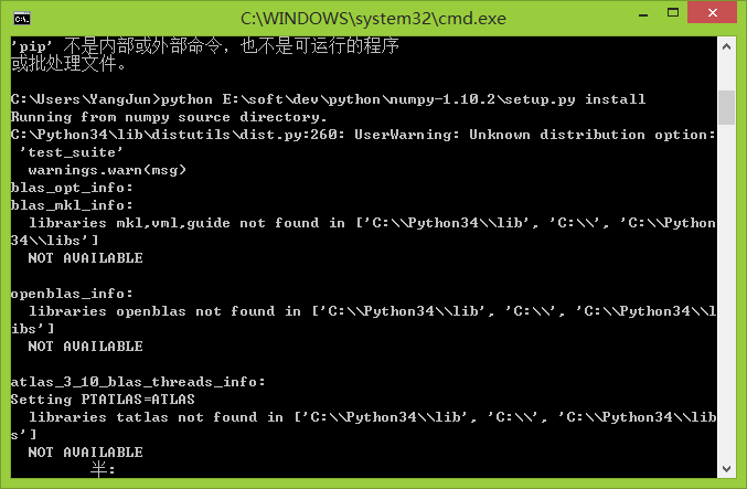 Windows下安装python包numpy的错误windows系统 No Module Named Numpy Csdn博客