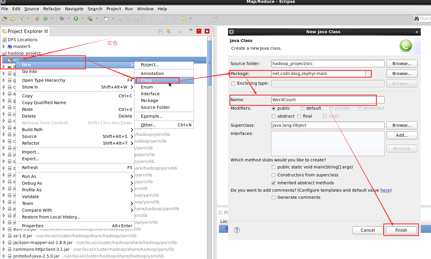 配置 Hadoop 开发环境运行 Wordcount 程序eclipse上配置hadoop的开发环境并编译wordcountjar包上传hdfs做测试 Csdn博客