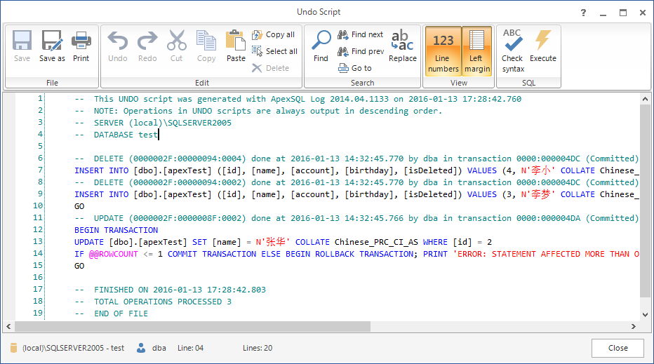 Sqlserver 用 Apexsqllog 恢复 Sql Server 数据sql 日志恢复工具 Csdn博客