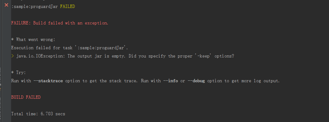 解决 Ioexception The Output Jar Is Empty Did You Specify The Proper Keep Options Csdn博客 8654