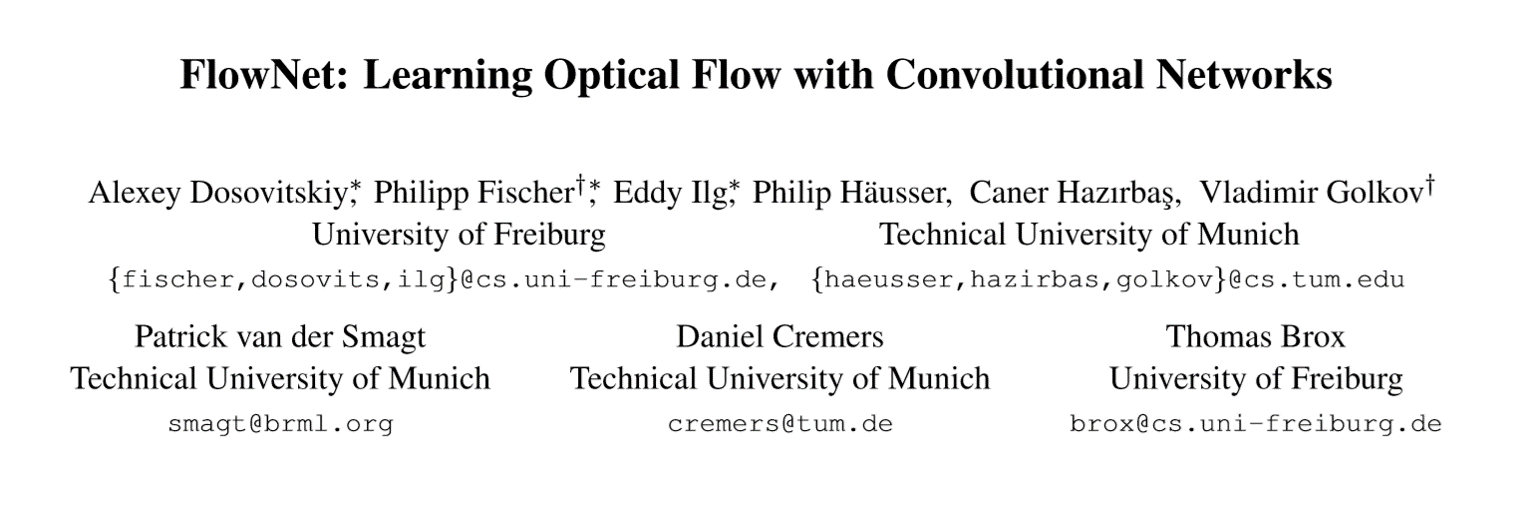 【论文学习】神经光流网络——用卷积网络实现光流预测（FlowNet: Learning Optical Flow with Convolutional Networks ...