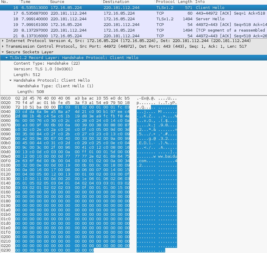 Tlsssl 实例分析tls Application Data 数据包 Csdn博客 3521