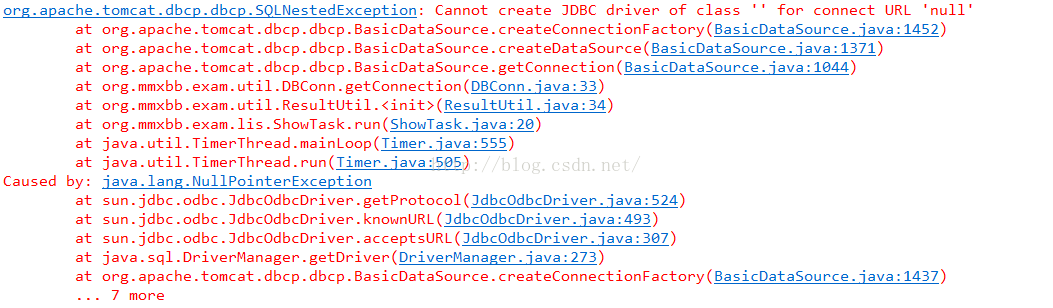 Tomcat7配置数据源异常 Cannot Create Jdbc Driver Of Class For Connect Url 