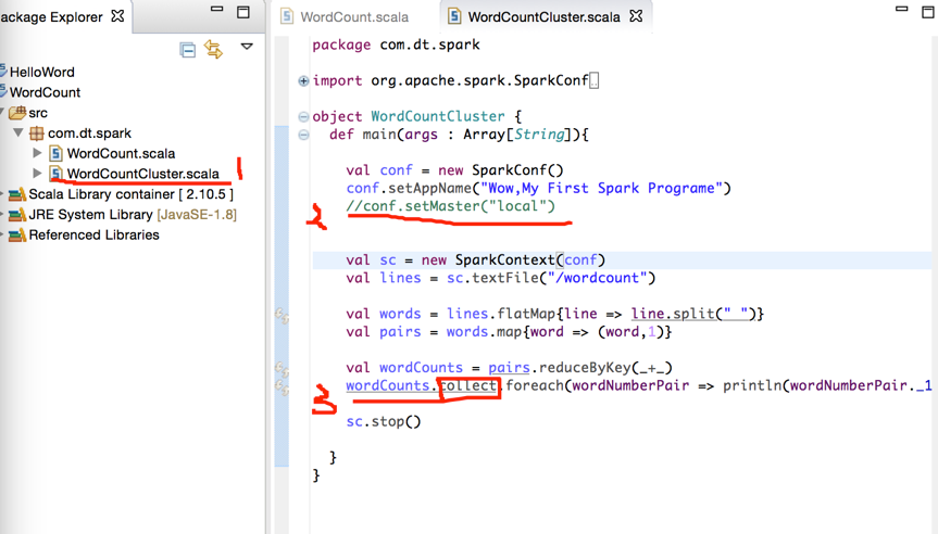 Spark学习笔记7 在eclipse里用scala编写spark程序（单机和集群运行）spark右键工程 Csdn博客