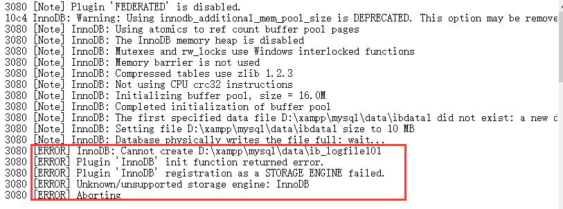 Xampp启动mysql报错xampp的mysql启动变红报错怎么解决 Csdn博客