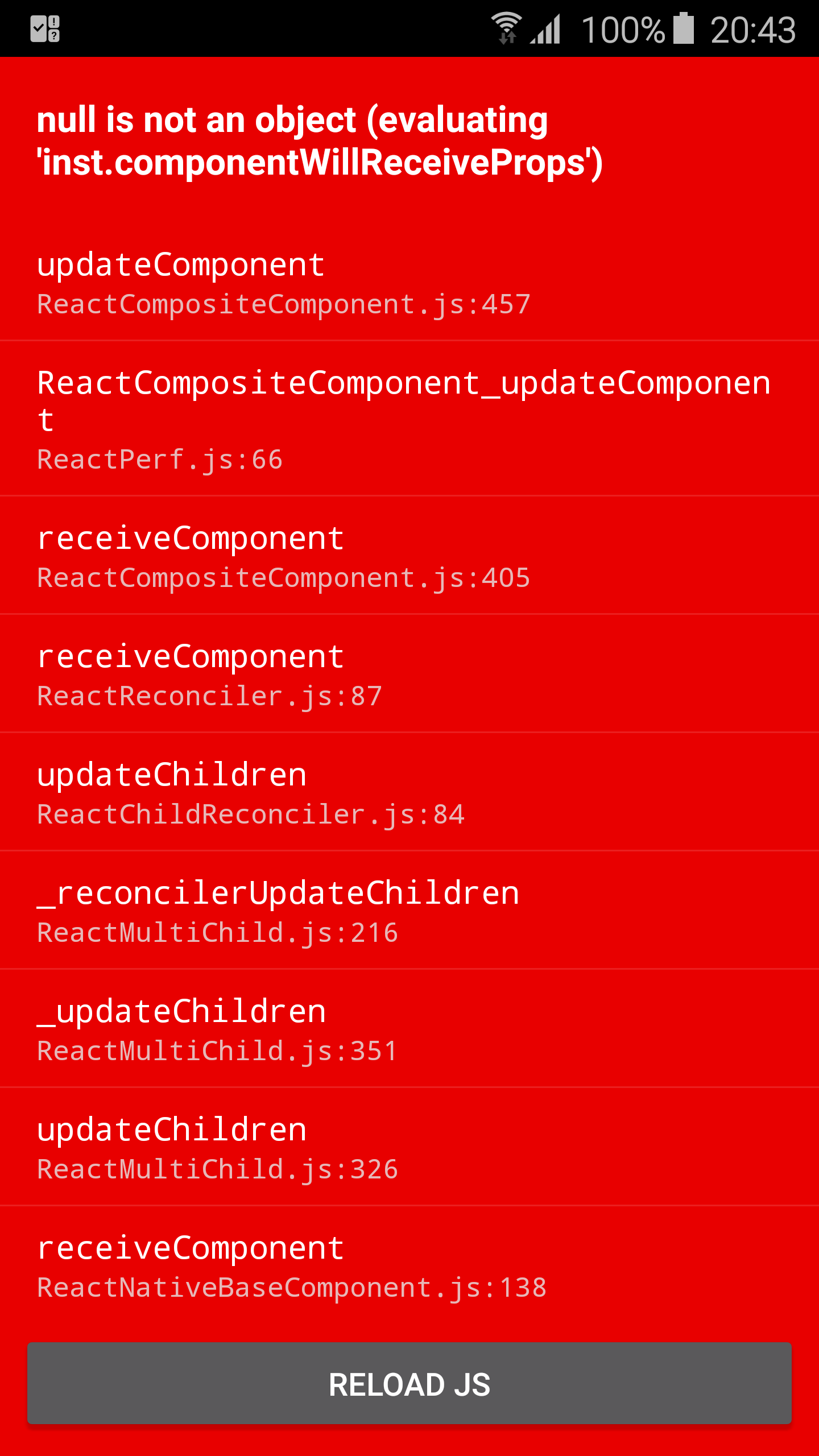 React Native开发坑之null Is Not An Object Evaluating Inst