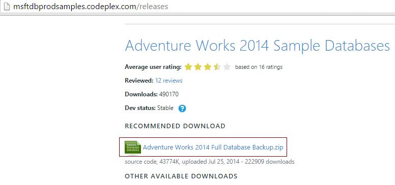 在 SQL Server 2014 附加示例数据库 Adventure Works 2014 过程详解_adventureworks2014 ...