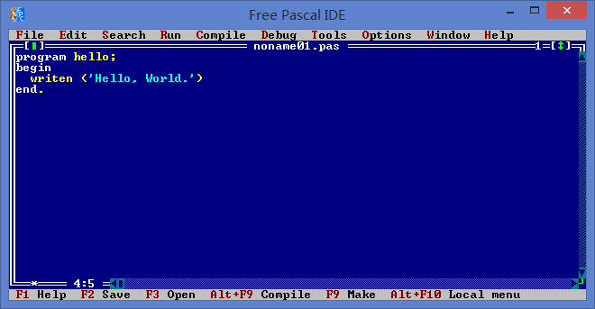 用free Pascal Ide编写第一个程序pascal版的hello World Csdn博客
