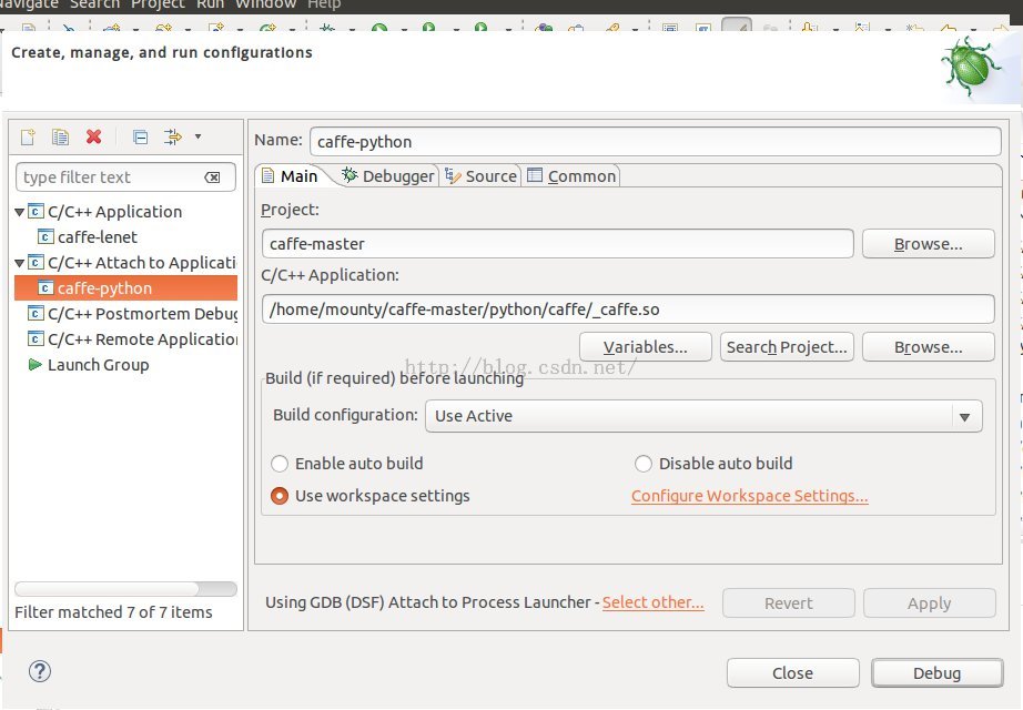 （caffe）eclipse调试的python接口（动态链接库caffeso）python调用caffe 调试 Csdn博客