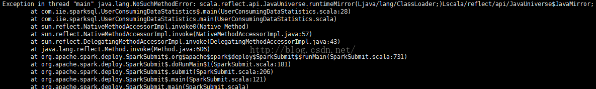Sparksql Todf Java Lang Nosuchmethoderror Scala Reflect Api
