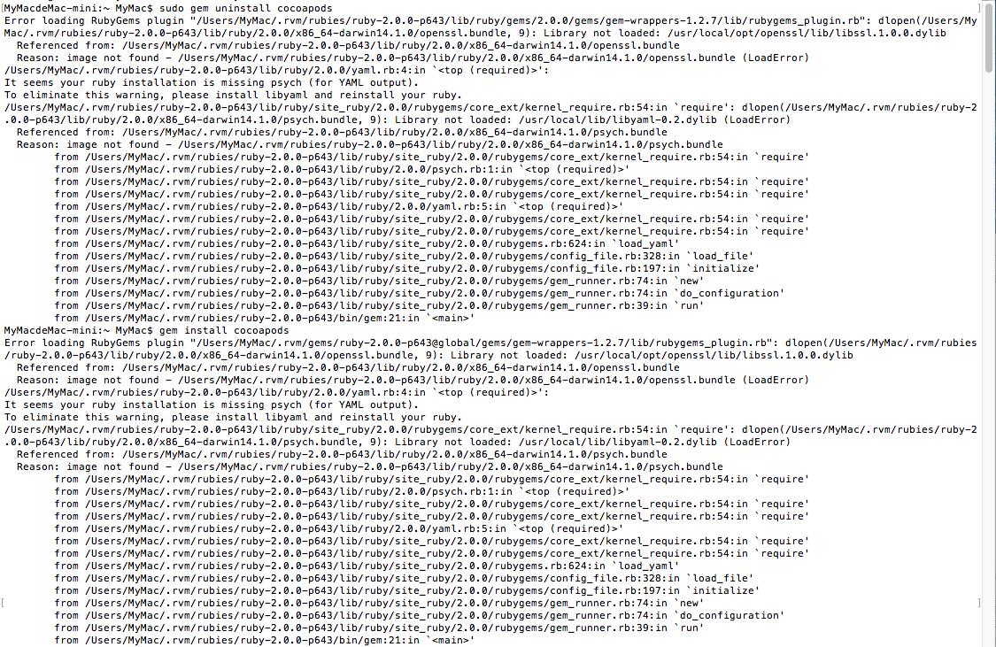 Cocoapods为新项目添加第三方类库时出错error Loading Rubygems Plugin Csdn博客