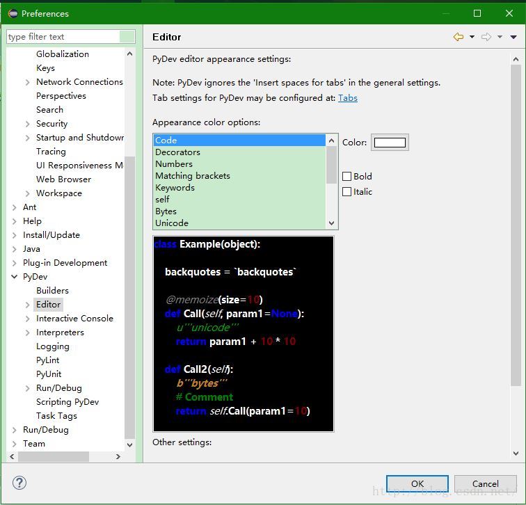 【eclipse Pydev】字体、颜色和背景的个性化设置 Pydev 不变色 Csdn博客