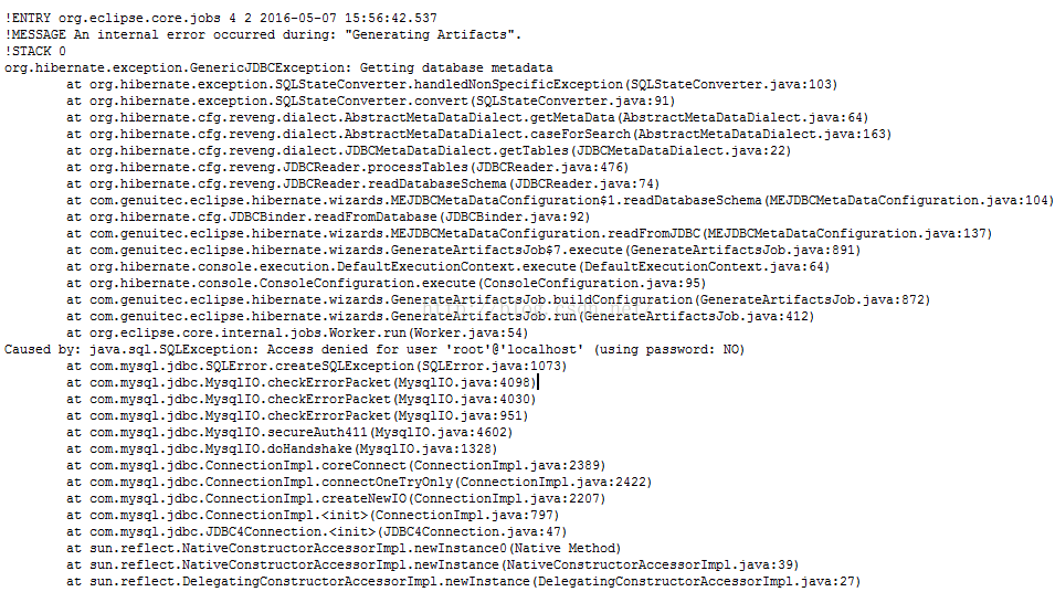 解决“an Internal Error Occurred During Generatingartifacts Javalangnullpointerexception”错误 3161